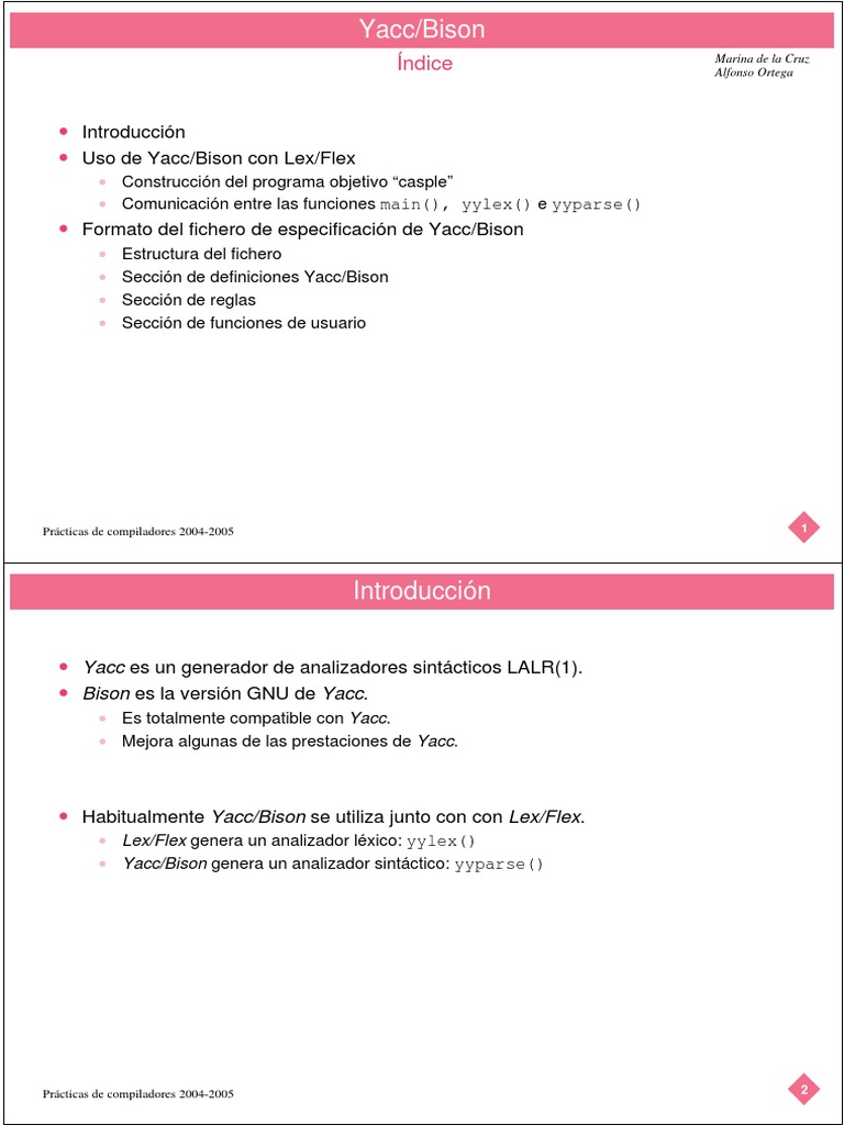 Resumen Yacc Bison 04 05 | PDF | Compilador | Programación de computadoras