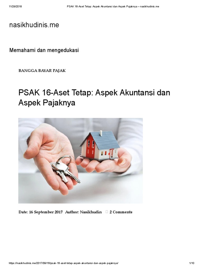 PSAK 16-Aset Tetap - Aspek Akuntansi Dan Aspek Pajaknya - Nasikhudinis ...