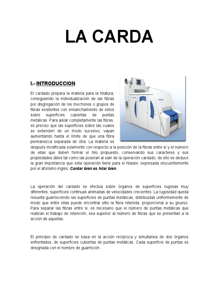 La Carda Scribd | PDF | Algodón | Tubería (transporte de fluidos)