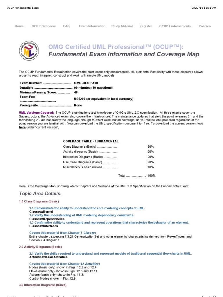 OCUP Fundamental Exam | PDF | Use Case | Unified Modeling Language