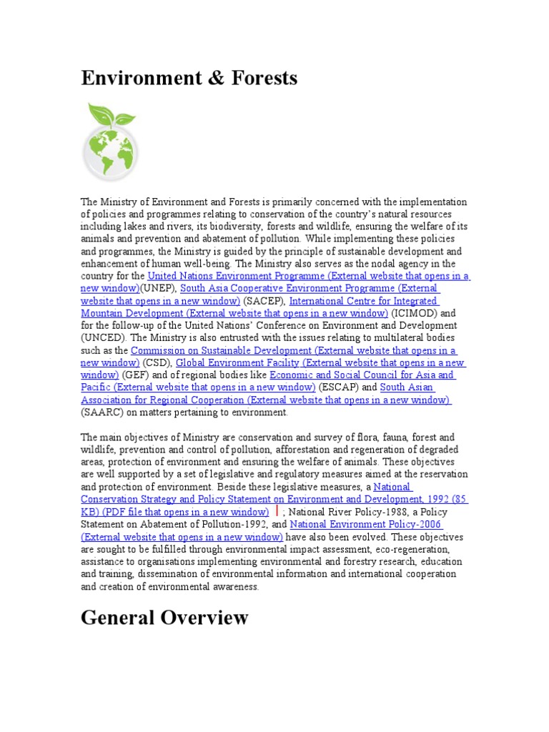 Environment | PDF | Global Environment Facility | Environmentalism