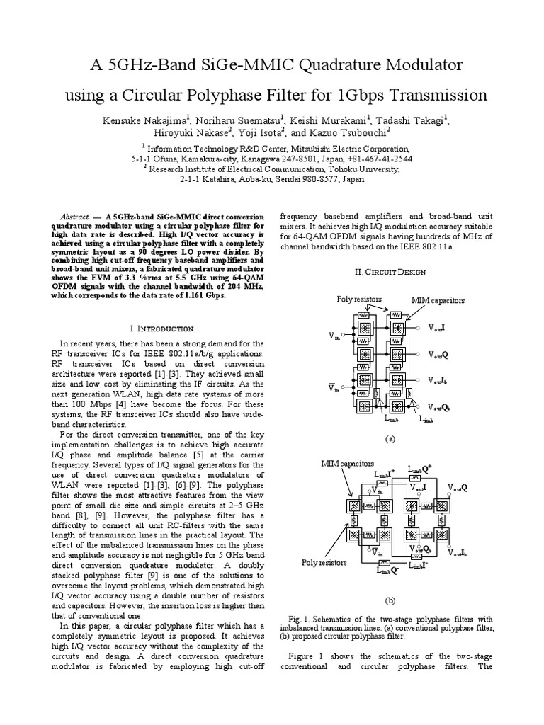 5GHz SiGe-MMIC Modulator Design | PDF | Modulation | Orthogonal ...