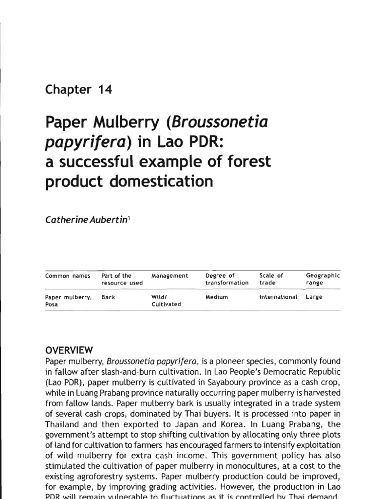 Paper Mulberry 010043526 | PDF | Laos | Agriculture