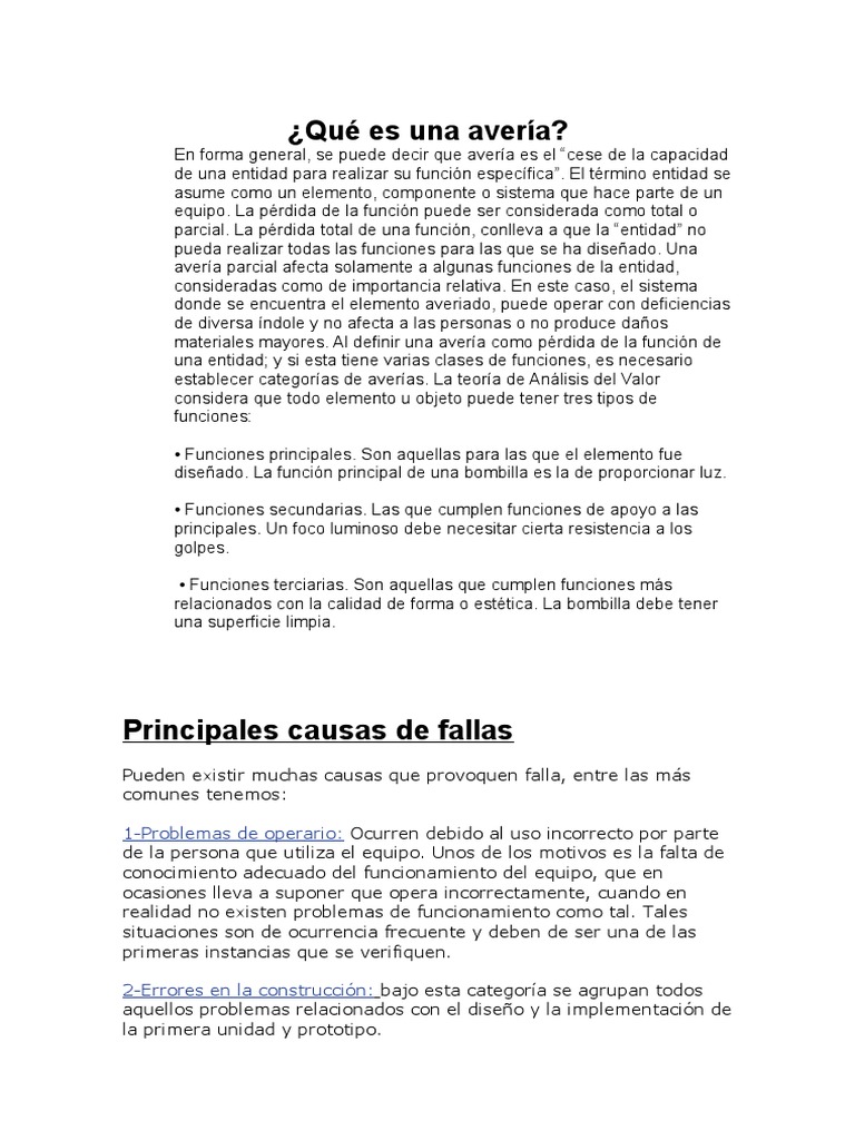 Qué Es Una Avería | PDF | Energia electrica | Transformador