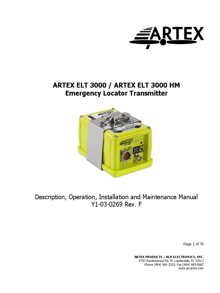 Product Manual ELT 3000 ARTEX | PDF | Electromagnetic Interference ...