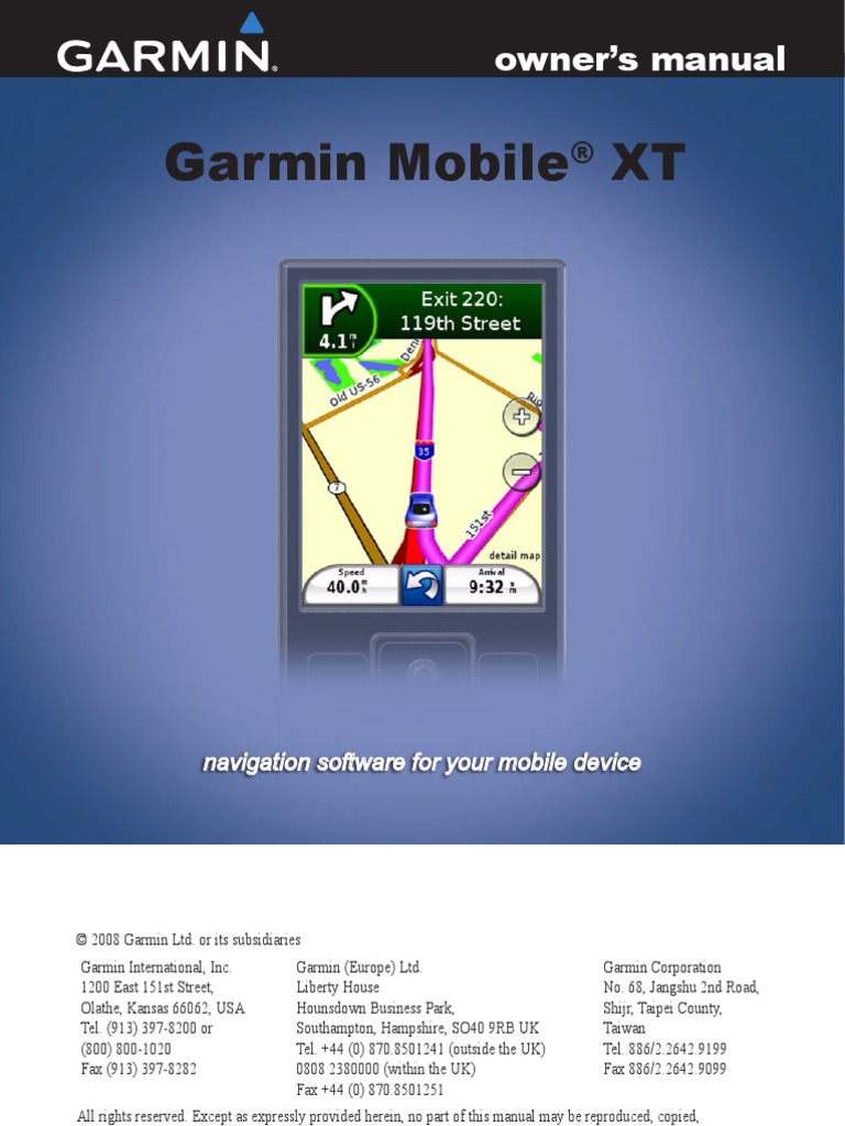 Garmin Mobile XT: Navigation Software For Your Mobile Device | PDF ...