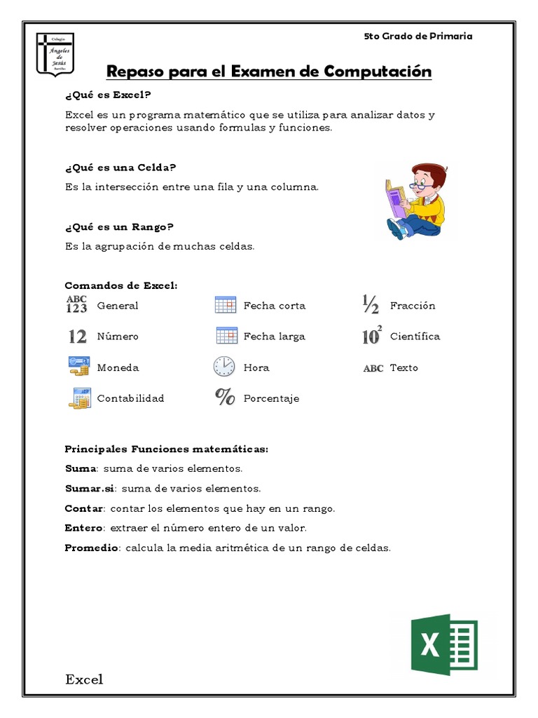Repaso 5to Primaria - Excel | PDF