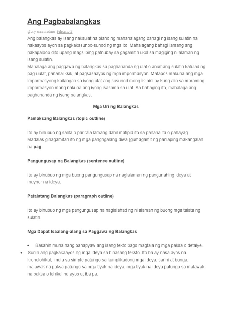 Ang Pagbabalangkas | PDF