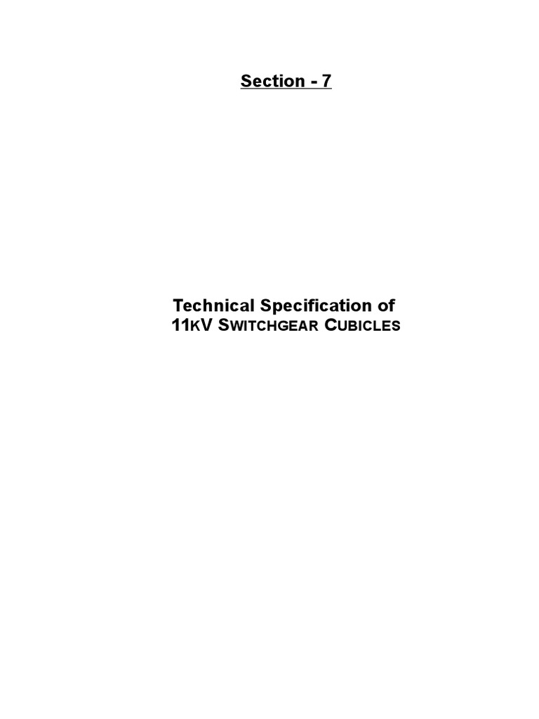 11kV Switchgear Technical Specifications | PDF | Electrical Wiring | Switch