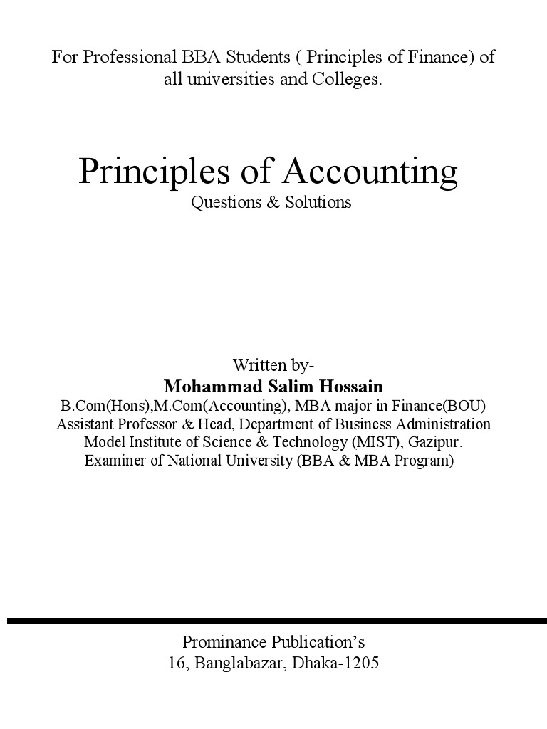 Book Principles of Accounting PDF | PDF | Debits And Credits | Expense