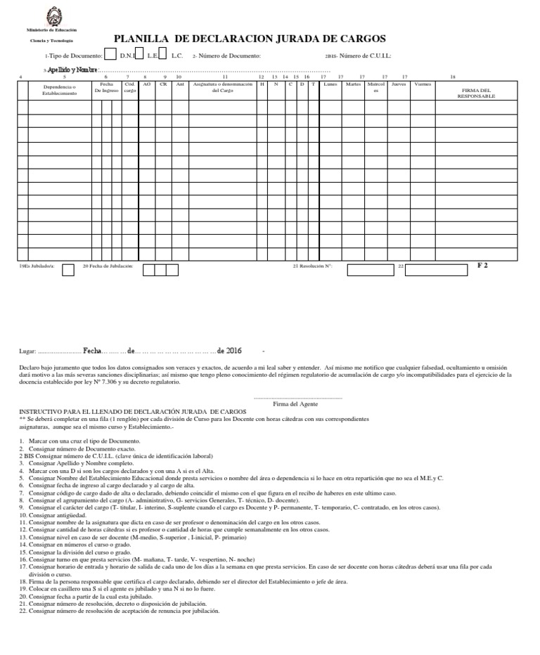 Formulario F2 en Blanco - Docx-1-2 | PDF | Maestros | Educación avanzada