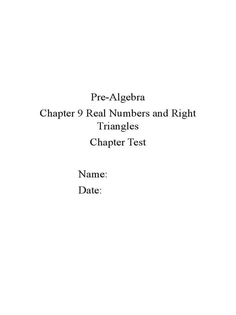 Pre Algebra Chapter 9 Test | PDF | Numbers | Area