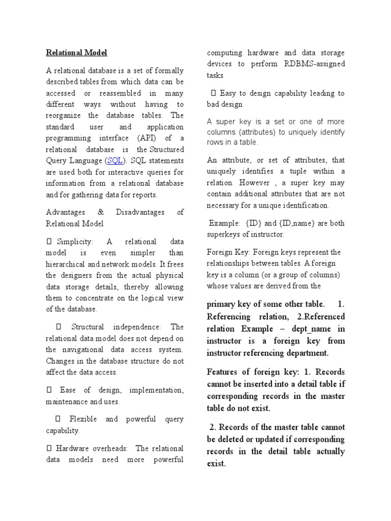 Relational Model - Docx25 | Download Free PDF | Relational Database ...