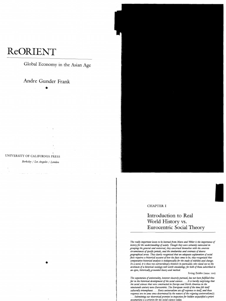 Reorient: Andre Gunder Frank | PDF | Max Weber | Karl Marx