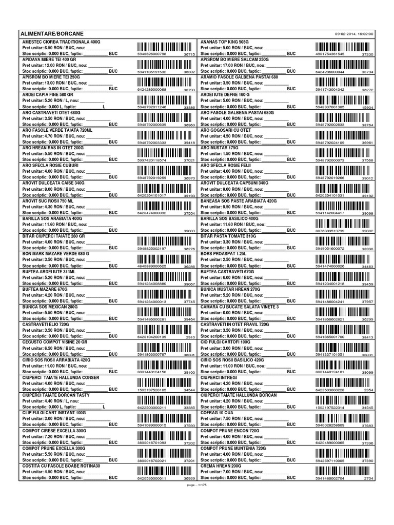 Formular - de - Inventariere+coduri de Bare | PDF | Toiletry | Hairdressing