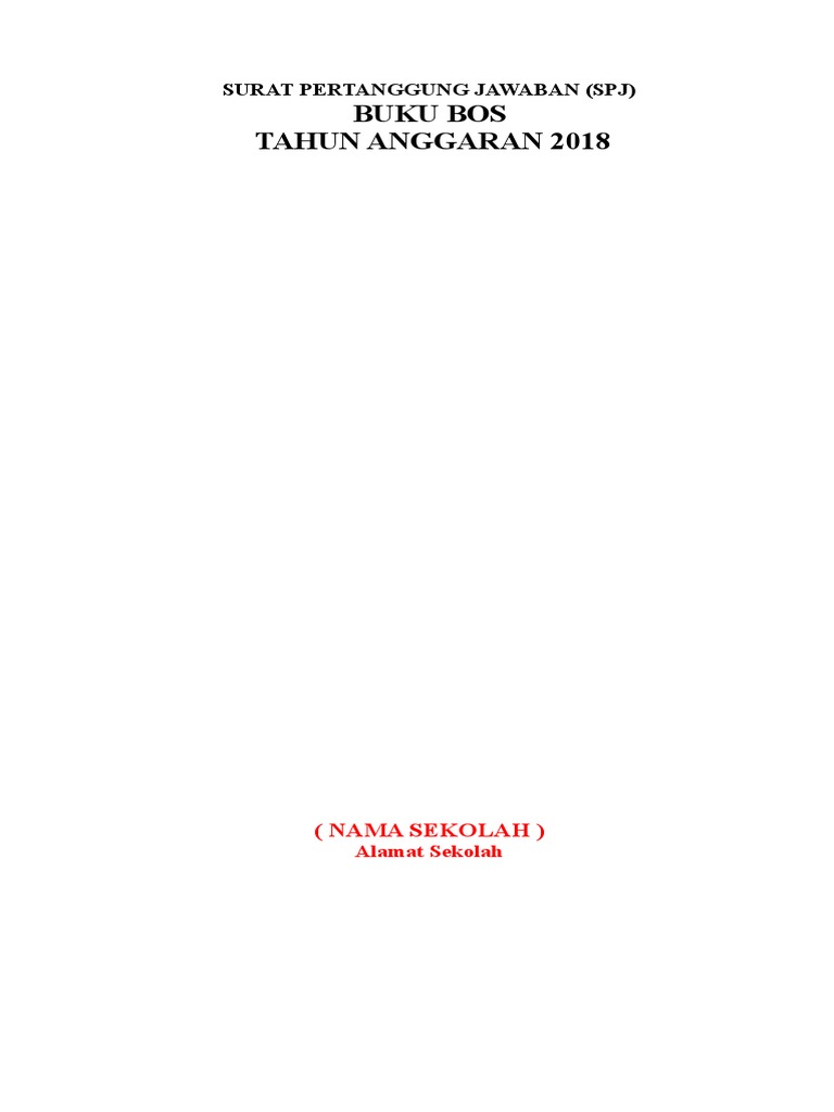 Contoh SPJ BUku Sekolah BOS Tahun 2018 | PDF