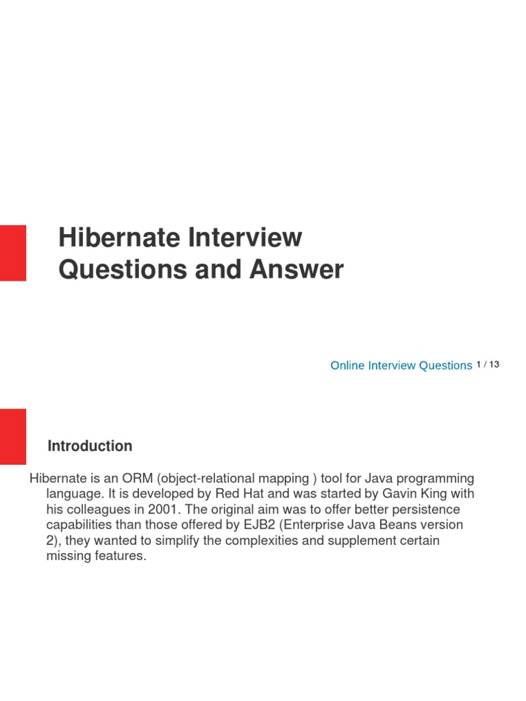 Hibernate Interview Questions | PDF | Object Relational Mapping | Computing Platforms