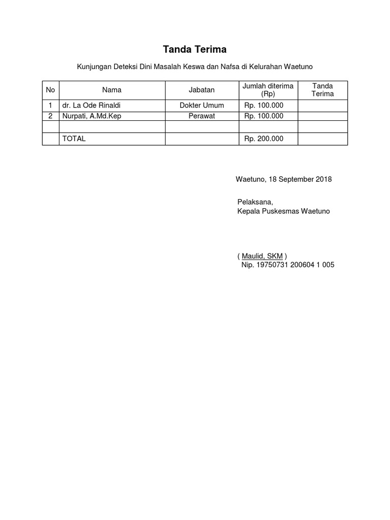 Tanda Terima Transport | PDF
