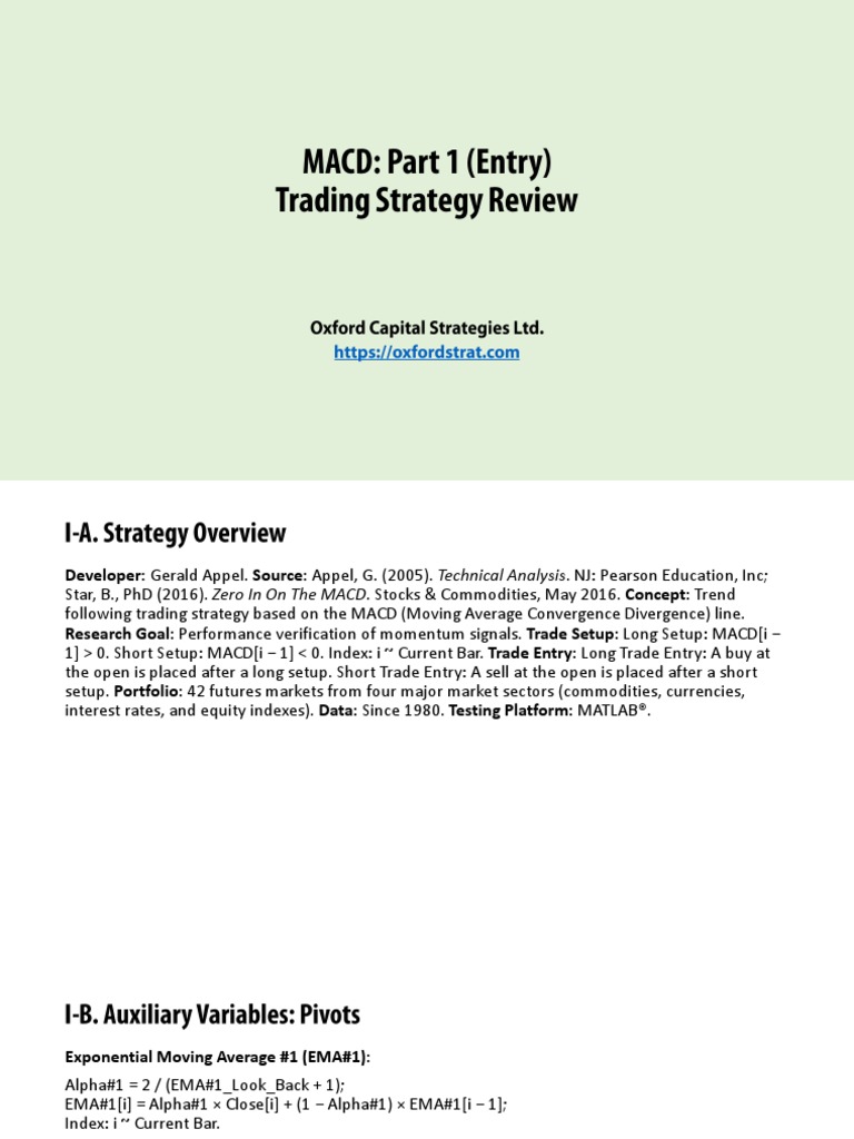MACD (Moving Average Convergence Divergence) : Part 1 | PDF | Financial Markets | Securities ...