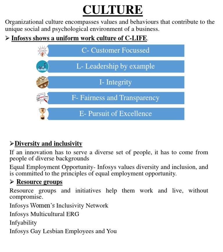 Culture: C-Customer Focussed L - Leadership by Example I - Integrity F ...
