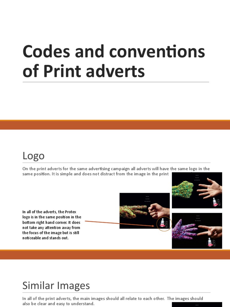 Codes and Conventions of Print Adverts | Advertising | Brand