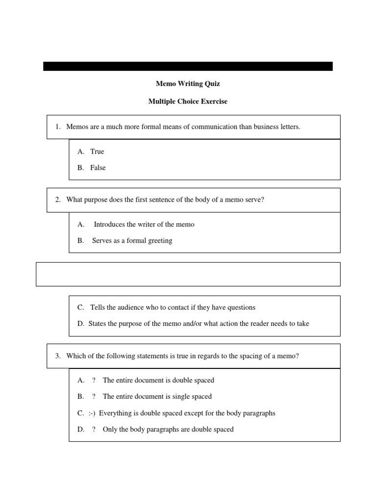 Memo Quiz | PDF