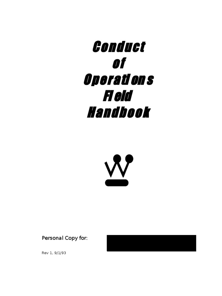 Conduct of Operations Field Handbook PDF | PDF | United States ...