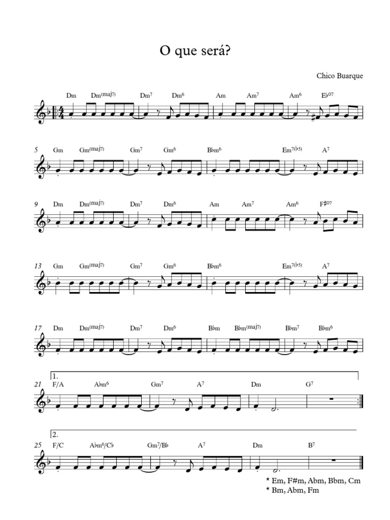 O Que Sera - Full Score | PDF