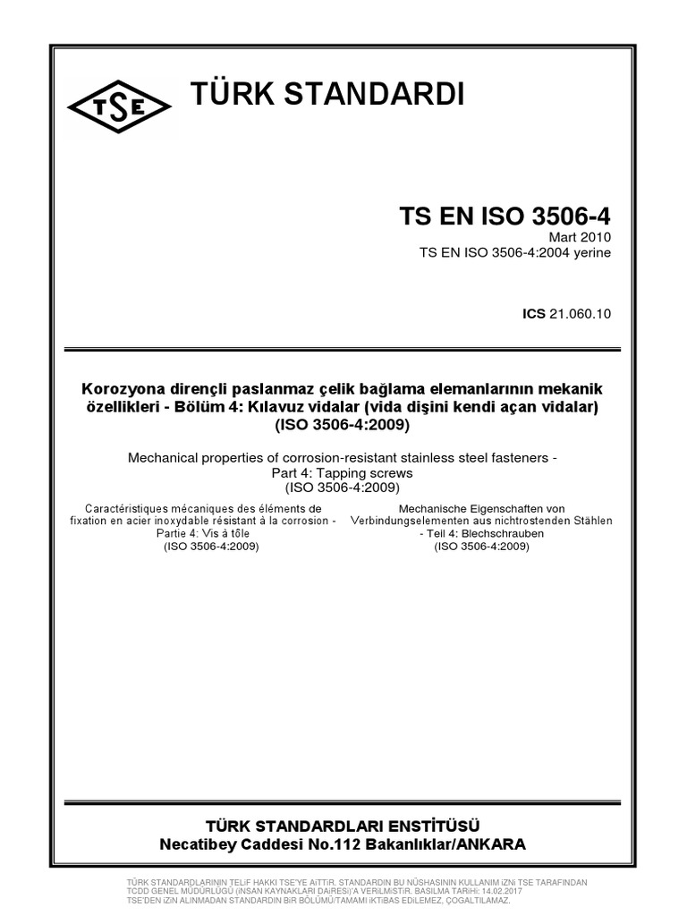 TS en Iso 3506 4 | PDF