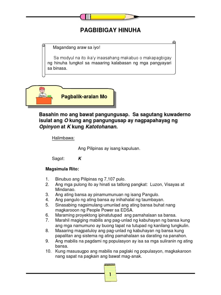 Pagbibigay Hinuha Worksheet NCR FINAL FILIPINO6 Q1 M7.pdf 6 FILIPINO