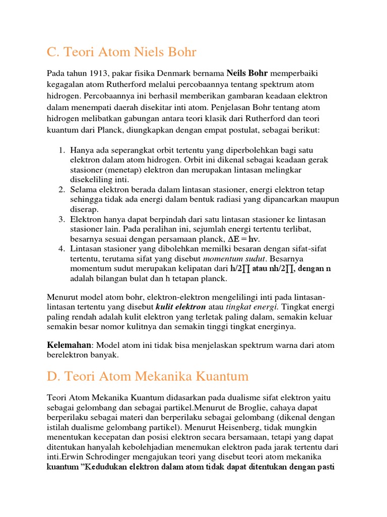 Model Atom Bohr dan Mekanika Kuantum | PDF | Teknologi & Rekayasa