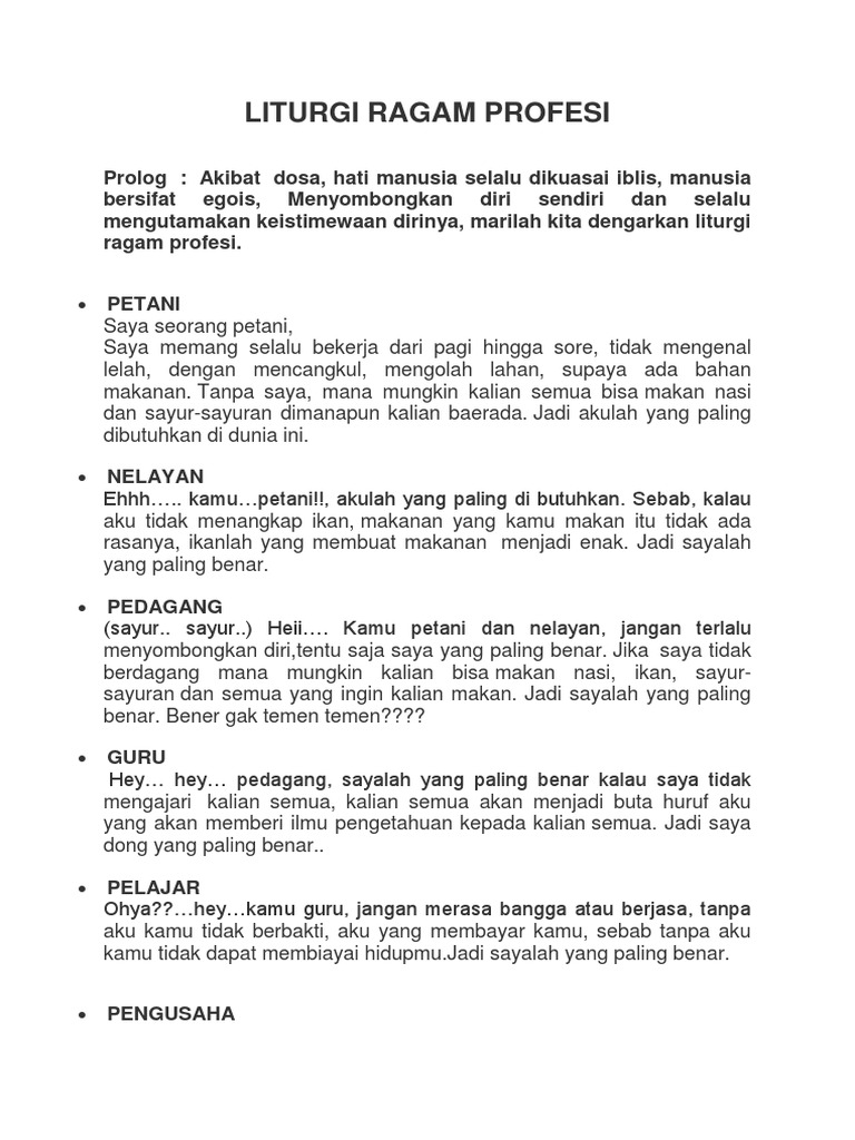 Liturgi Ragam Profesi | PDF