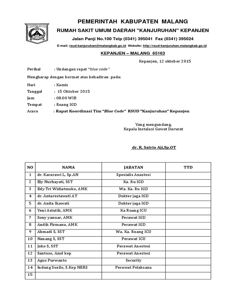 Undangan Rapat Blue Code | PDF | Pengembangan Diri | Kesehatan Holistik