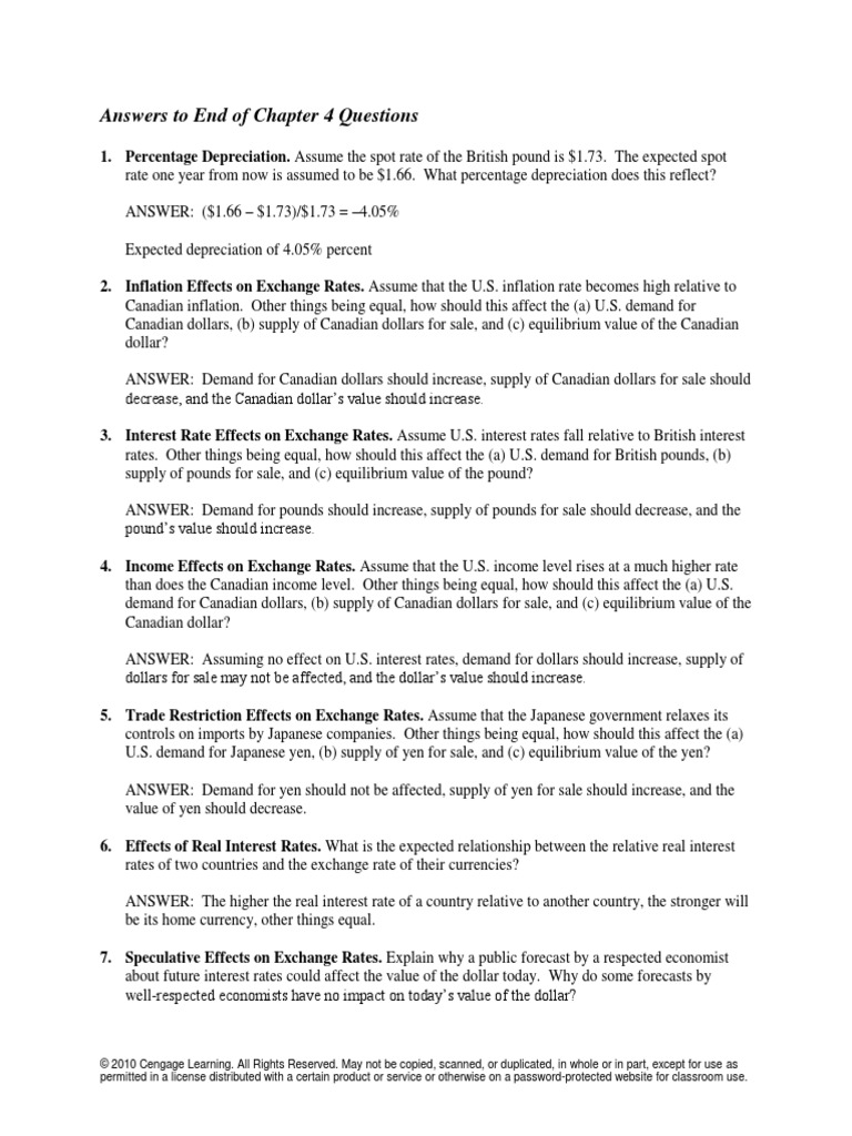 Madura IFM10e IM Ch04 | PDF | Exchange Rate | Interest