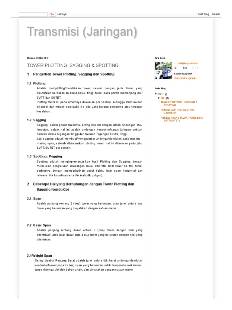 Panduan Tower Plotting & Sagging | PDF