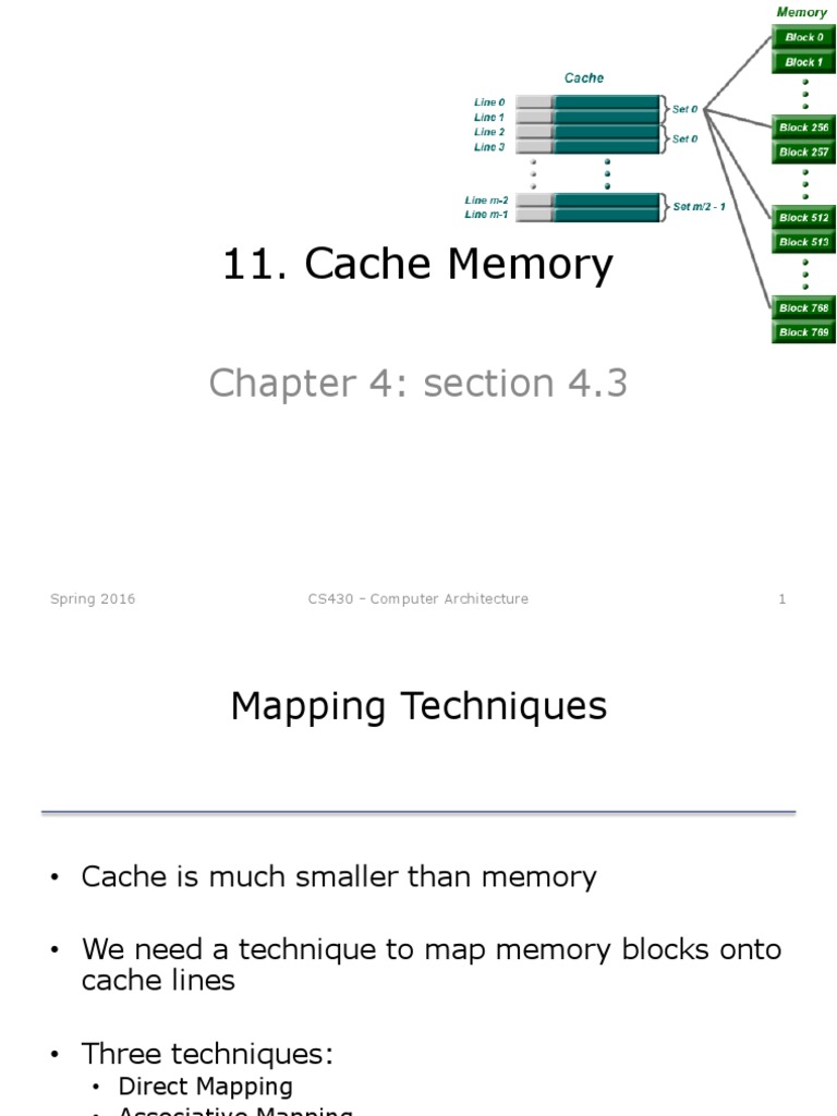 Cache Memory Mapping Techniques Explained | PDF | Cpu Cache | Digital Electronics