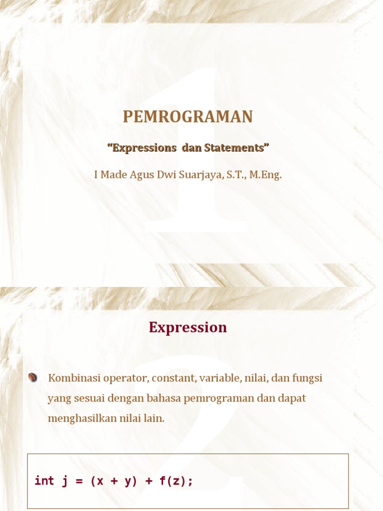 Pemrograman: "Expressions Dan Statements" | PDF | Pointer (Computer ...