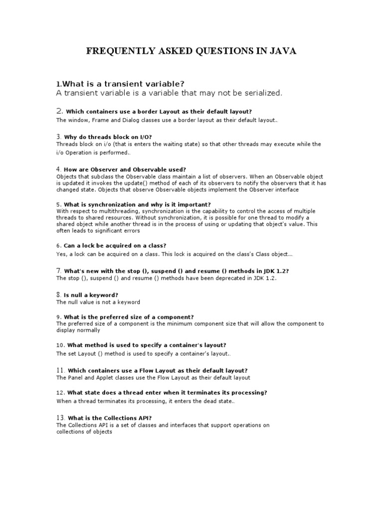 Java Faq S Pdf