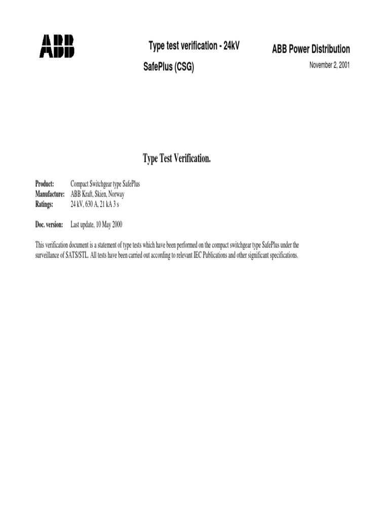 Type Test Verification - SafePlus | PDF | Fuse (Electrical) | Physical ...