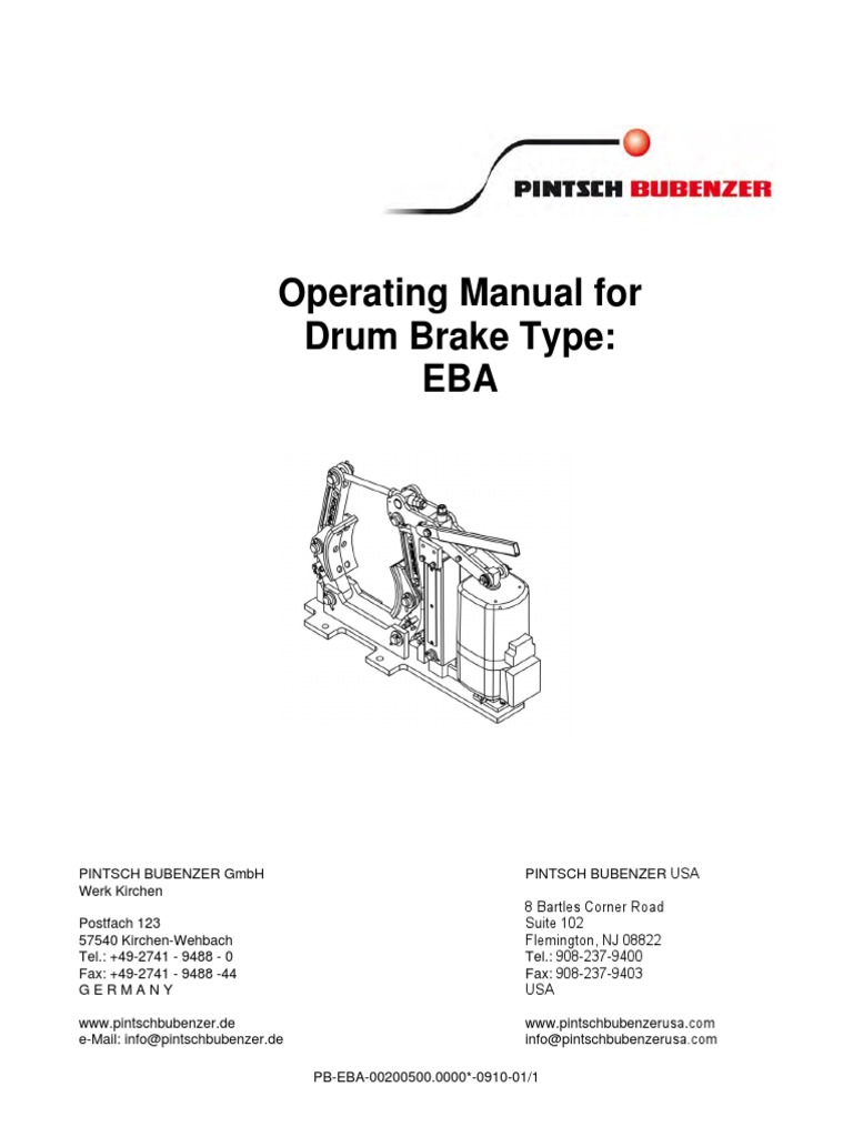 Pintsch Bubenzer Eba Parts Manual | PDF | Brake | Nut (Hardware)
