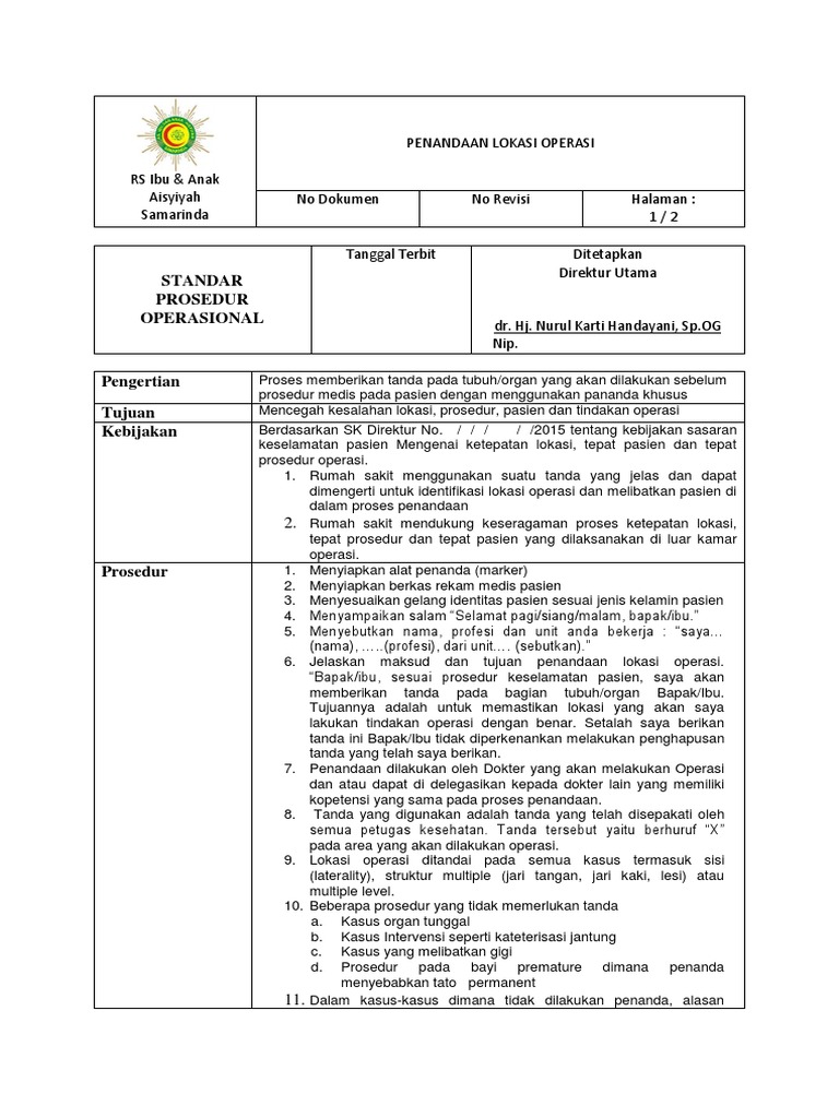 Penandaan Lokasi Operasi - Perumperindo.co.id