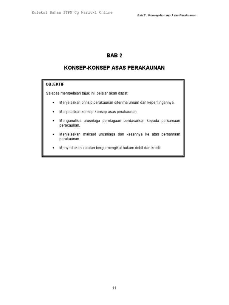 Bab 2 Konsep-Konsep Asas Perakaunan PDF | PDF
