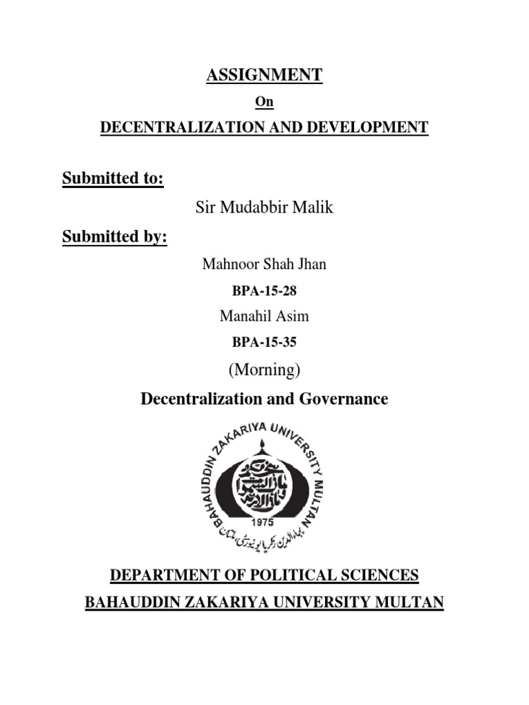 Decentralization and Development | PDF | Decentralization | Natural ...