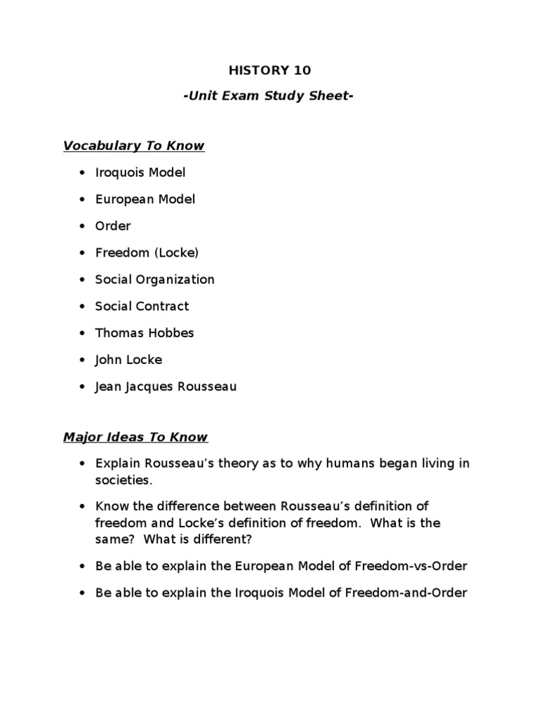 History 10 Exam Study Guide: Key Concepts | PDF