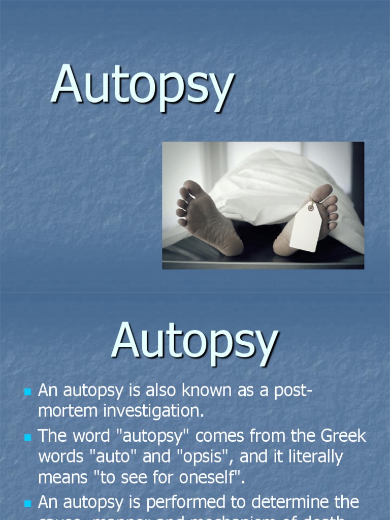 Lecture 12 - The Autopsy | PDF | Decomposition | Autopsy