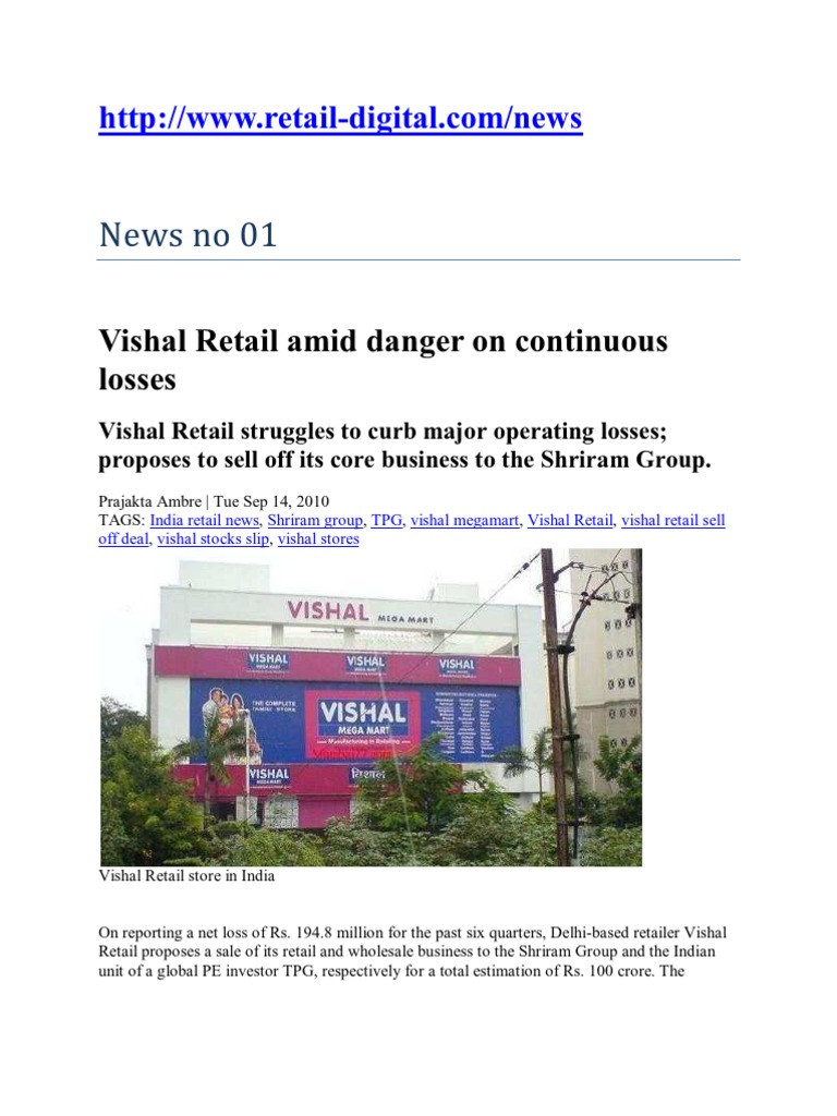 Vishal News | PDF | Retail | Foreign Direct Investment