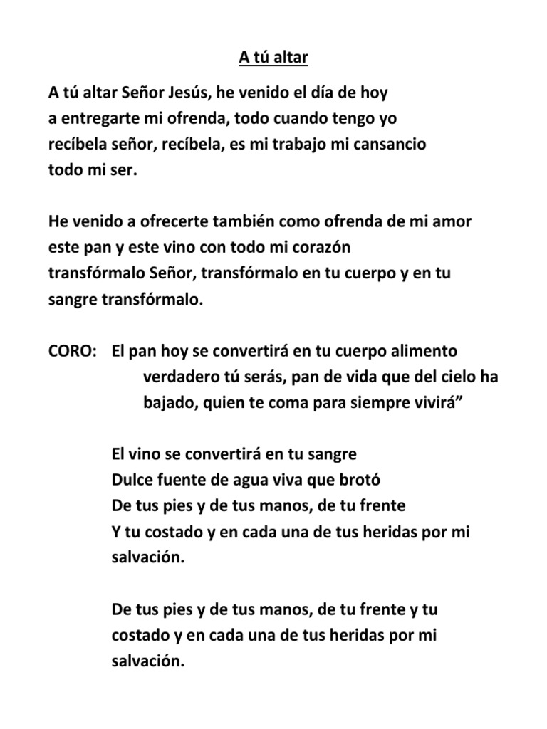 A tú altar | PDF | Salvación | Cristo (título)