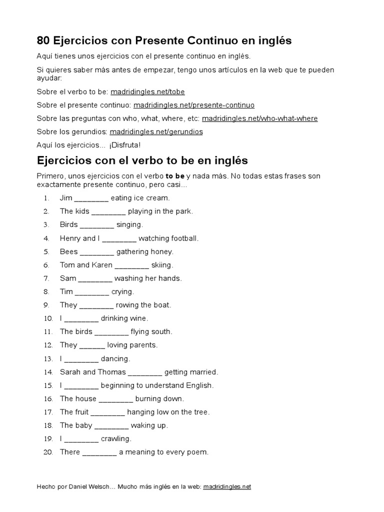 ejercicios-presente-continuo-pdf.pdf | Naturaleza