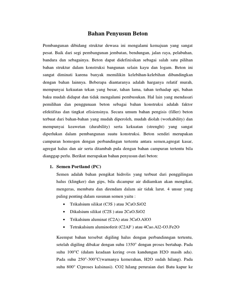 Bahan Penyusun Beton | PDF