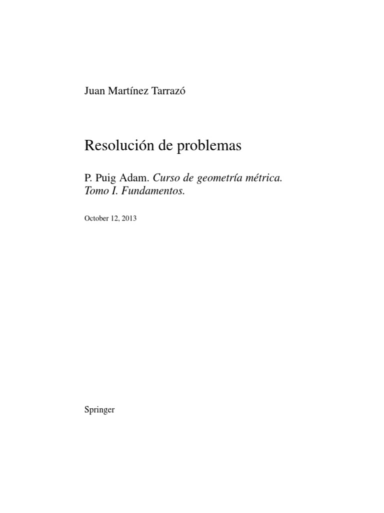 Solucionario - Curso de Geometría Métrica - Pedro Puig Adam - Tomo I ...